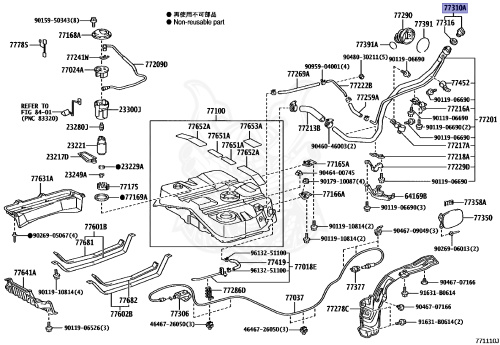 77310-48010 - Toyota - FUEL TANK CAP ASSY - Nengun Performance