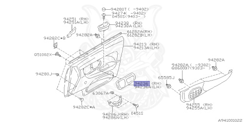 94226FA020ML - Subaru - REMOTE FRONT DOOR COVER, RH - Nengun Performance