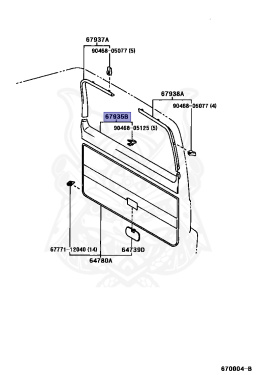 67935-60050-B0 - Toyota - BACK DOOR GARNISH - Nengun Performance