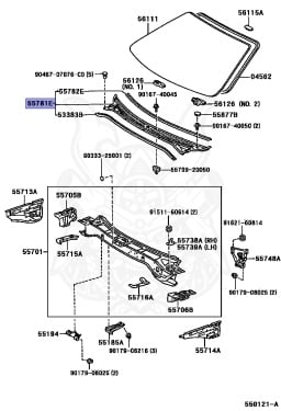 55708-20210 - Toyota - COWL TOP VENTILATOR LOUVER SUB-ASSY - Nengun ...