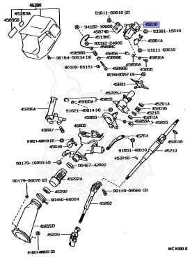 45810-50010 - Toyota - TILT STEERING GEAR ASSY w/ MOTOR - Nengun ...