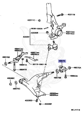 48075-20040 - Toyota - Bracket Sub-assy, Lwr Arm, No,1 - Nengun Performance