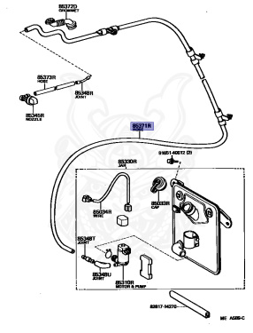 85370-14410 - Toyota - Hose, Rear Washer (from Motor To Joint) - Nengun ...