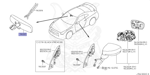 96321-JK00B - Nissan - Inside Mirror Assembly - Nengun Performance