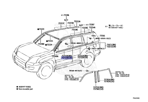 75712-60061 - Toyota - Moulding, Front Door Belt, Lh - Nengun Performance