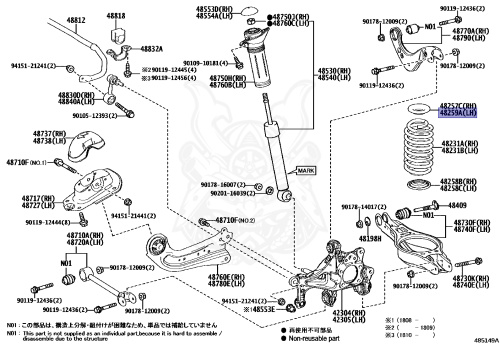 48257-47020 - Toyota - Rear Coil Spring Upper Insulator, Lh - Nengun ...