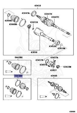 04438-22010 - Toyota - Front Drive Shaft, In & Outboard Boot Kit, Lh ...