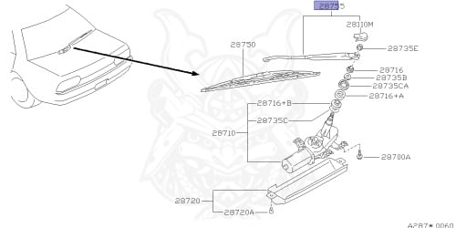 28780-01U05 - Nissan - Rear Window Wiper Arm Assembly - Nengun Performance