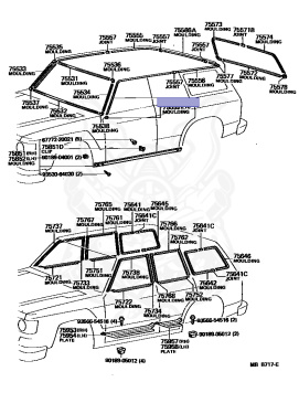 75505-90A00 - Toyota - Roof Drip Side Finish Moulding, Rh - Nengun ...