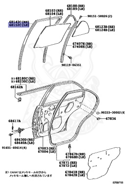 68152-10030 - Toyota - Run, Rear Door Glass, Lh - Nengun Performance