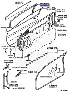 68151-12090 - Toyota - Front Door Glass Runner, Lh - Nengun Performance