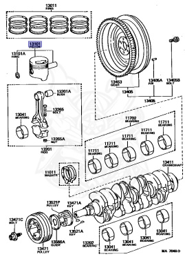 13101-54060 - Toyota - Piston Sub-assy, w/ Pin - Nengun Performance