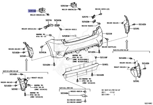 52016-12300 - Toyota - Rear Bumper Arm Sub-assy, Lh - Nengun Performance