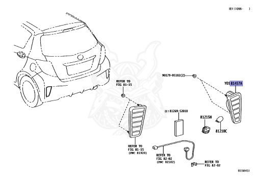 81581-52290 - Toyota - Rear Fog Lamp Lens & Body, Rh - Nengun Performance