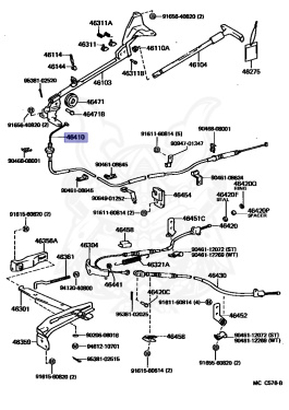 46410-26240 - Toyota - PARKING BRAKE CABLE ASSY, NO.1 - Nengun Performance