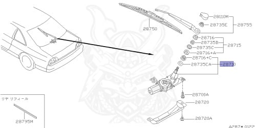 28710-15U20 - Nissan - Motor Assembly, Rear Window Wiper - Nengun ...