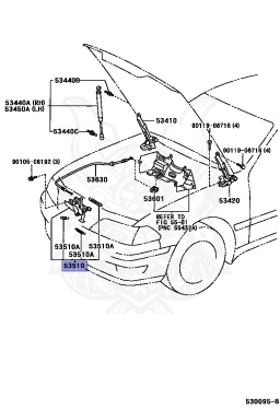 53510-22350 - Toyota - Lock Assy, Hood - Nengun Performance
