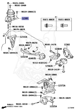 12305-21450 - Toyota - Engine Mount Insulator Sub-assy, Rh - Nengun ...