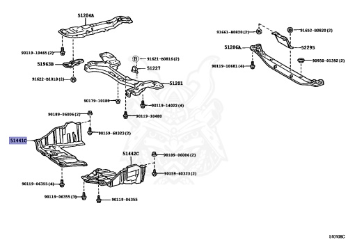51410-12010 - Toyota - Engine Under Cover, Rh - Nengun Performance