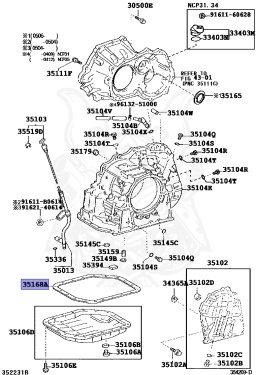 35168-52020 - Toyota - Gasket, Automatic Transaxle Oil Pan - Nengun ...