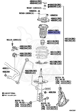 48045-47010 - Toyota - Front Spring Seat Sub-assy w/ Insulator, Lh ...