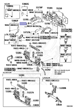 53736-60021 - Toyota - Seal, Front Fender Apron, Rh - Nengun Performance