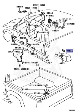 87511-89101 - Toyota - Seat Heater Caution Plate - Nengun Performance