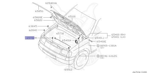 65722-01E00 - Nissan - Clamp, Hood Rod - Nengun Performance