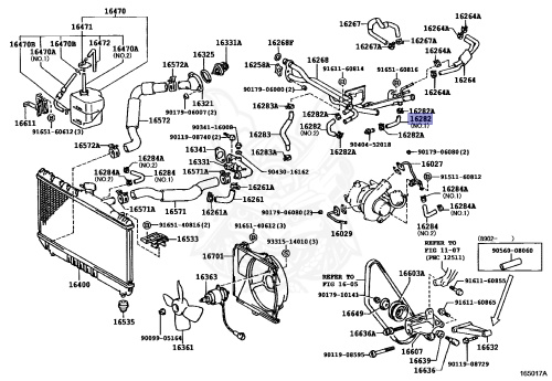 16282-88380 - Toyota - Water By-pass Hose, No.5 - Nengun Performance