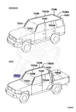 75505-60010 - Toyota - Roof Drip Side Finish Moulding, Rh - Nengun ...