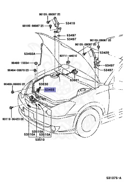 53455-20090 - Toyota - Clamp, Hood Support Rod - Nengun Performance
