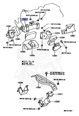 12311-54090 - Toyota - Bracket, Engine Mounting, Front No.1 Rh - Nengun ...