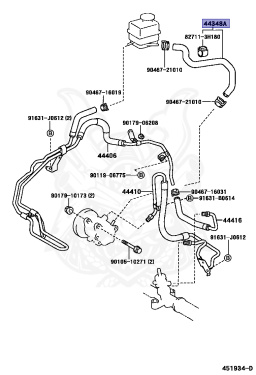 44348-20610 - Toyota - Hose, Oil Reservoir To Pump, No.1 - Nengun ...