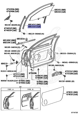 68151-12050 - Toyota - Door Weather Strip - Nengun Performance
