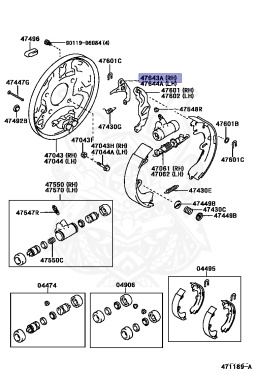 47643-32010 - Toyota - Lever, Rear Brake Automatic Adjust, Rh - Nengun ...