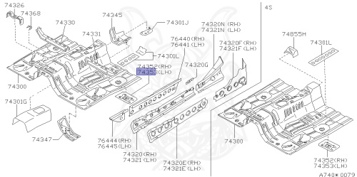 74351-40P00 - Nissan - Front Seat Mount Outer Bracket, Lh - Nengun ...