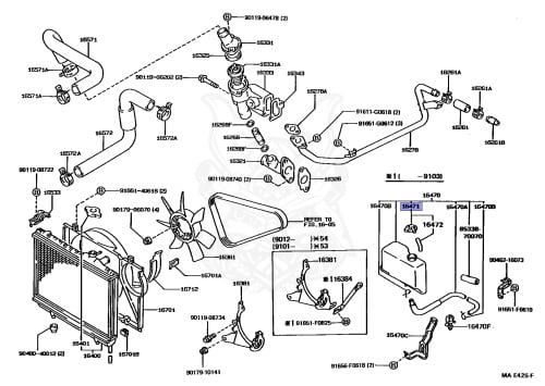 16405-70120 - Toyota - Reserve Tank Cap Sub-assy - Nengun Performance