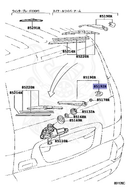 85292-28030 - Toyota - Cap, Rear Wiper Arm Head - Nengun Performance