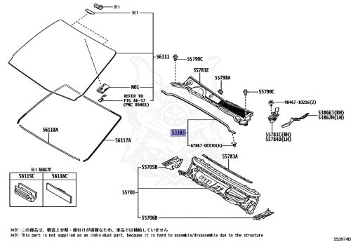 53383-0K120 - Toyota - Hood Seal - Nengun Performance