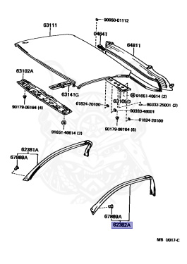 62382-17042 - Toyota - Roof Side Rail Weatherstrip, Lh - Nengun Performance