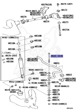 90101-10140 - Toyota - BOLT (FOR FRONT STABILIZER) - Nengun Performance
