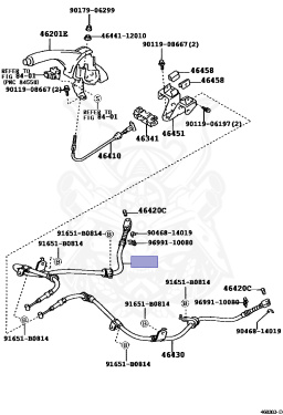 46420-17091 - Toyota - PARKING BRAKE CABLE ASSY, NO.2 - Nengun Performance