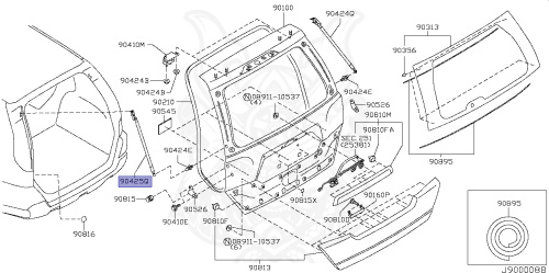 90451-JG000 - Nissan - BACK DOOR STAY ASSEMBLY, LH - Nengun Performance