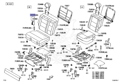 72735-B4010-E0 - Toyota - Rear Seat Reclining Release Lever - Nengun ...