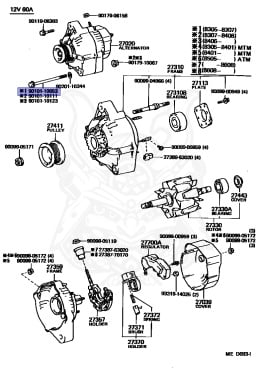 90101-10053 - Toyota - HEX BOLT (FOR IDLER ARM SUPPORT SETTING ...