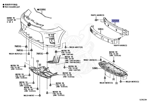 52131-52250 - Toyota - FRONT BUMPER REINFORCEMENT - Nengun Performance