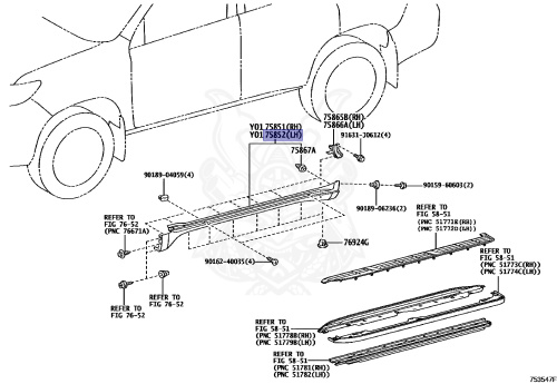 75806-60050-C0 - Toyota - ROCKER PANEL MOULDING, LH - Nengun Performance