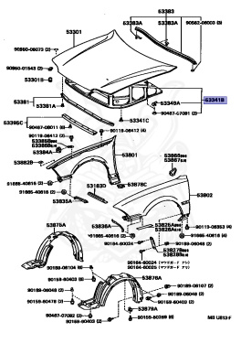 53341-32060 - Toyota - HOOD INSULATOR - Nengun Performance